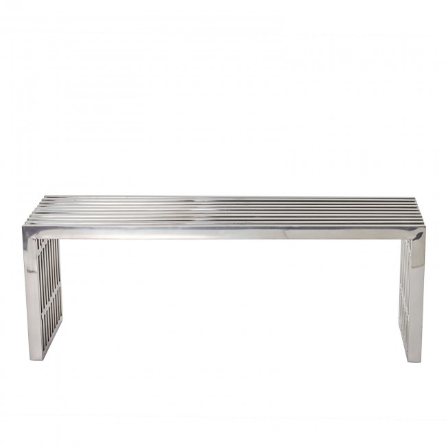 Modernist Bench - Silver | Vision Furniture Event Rentals
