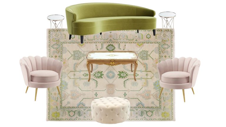 Tufted Ottoman - Natural Linen | Vision Furniture Event Rentals