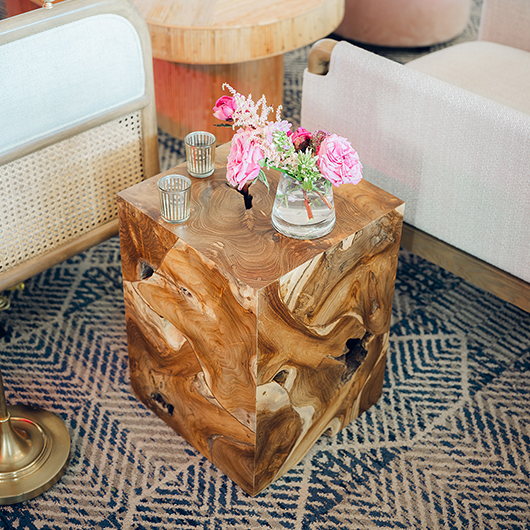 Teak Root Side Table | Vision Furniture Event Rentals