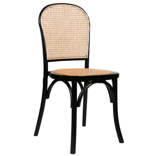 Modern Cane Chair - Black | Vision Furniture Event Rentals